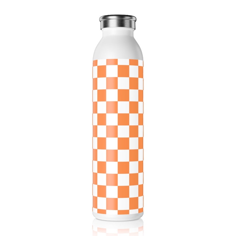 Checkerboard Slim Water Bottle - Etsy