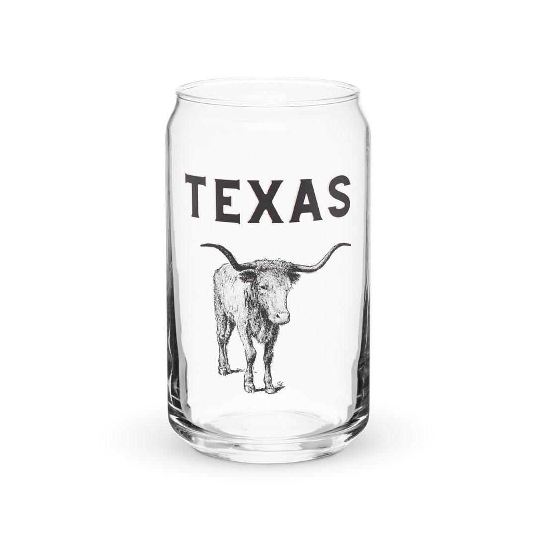 Texas Longhorn Can-shaped Glass - Etsy
