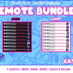 Cat Emote Bundle | Set of 9 | Tuxedo Kitties | for Twitch and Discord ...