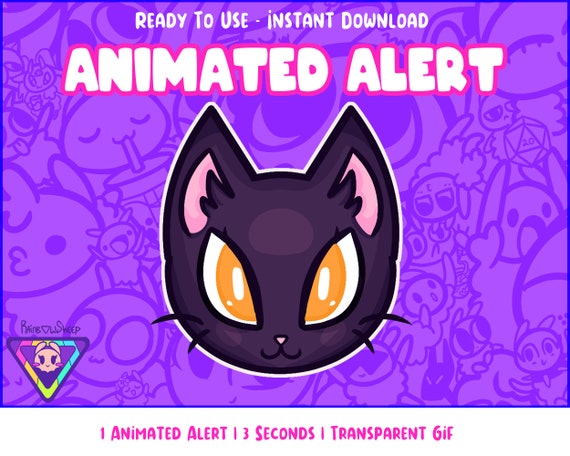 Cat Animation Twitch Alert GIF Animation Animated | Etsy