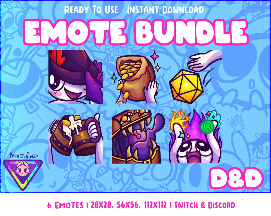 D&D Emote Bundle | Pack 2 | | Set of 6 | for Twitch and Discord ...