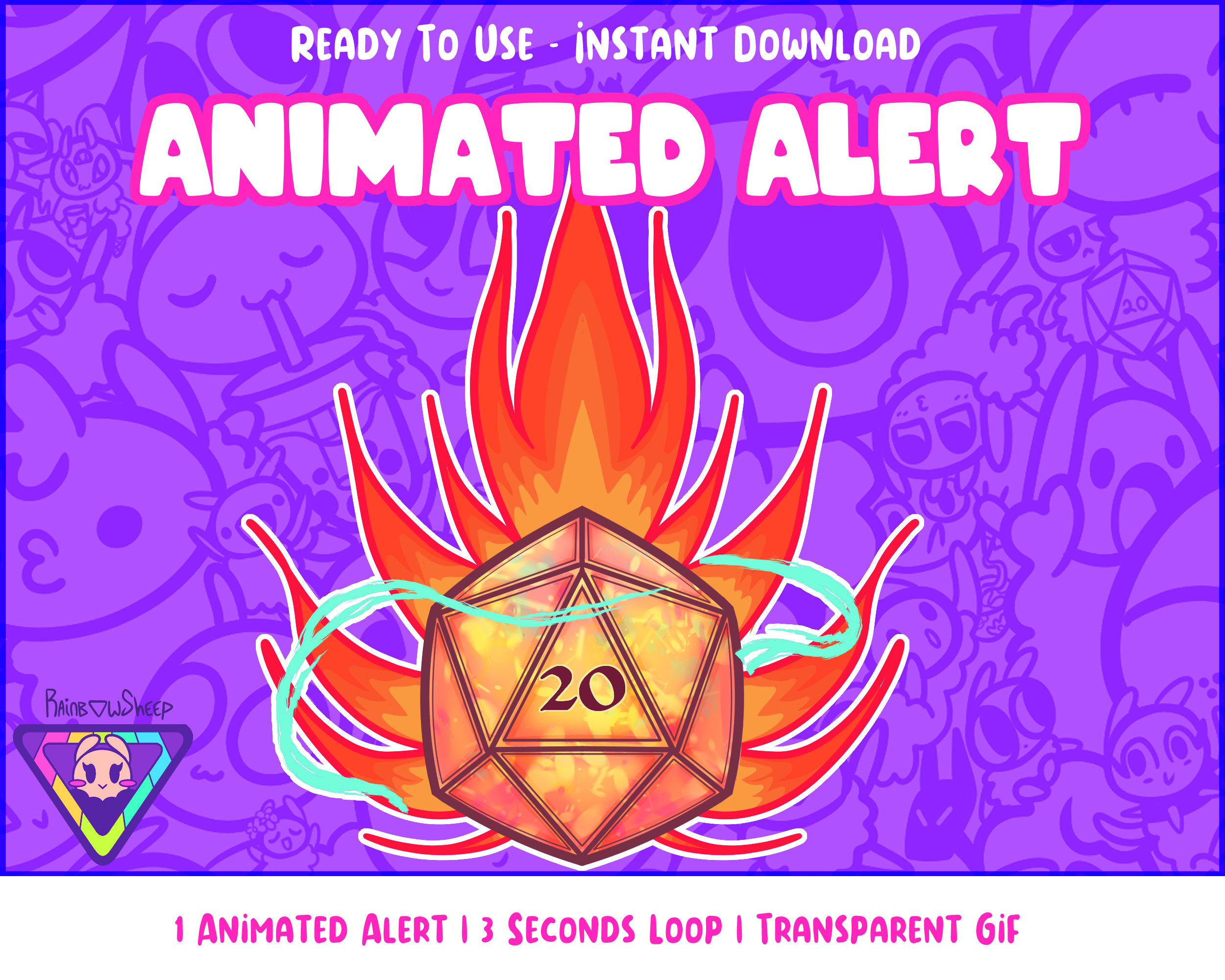 D20 / Animación / Twitch Alert / Animación GIF / Alerta - Etsy México