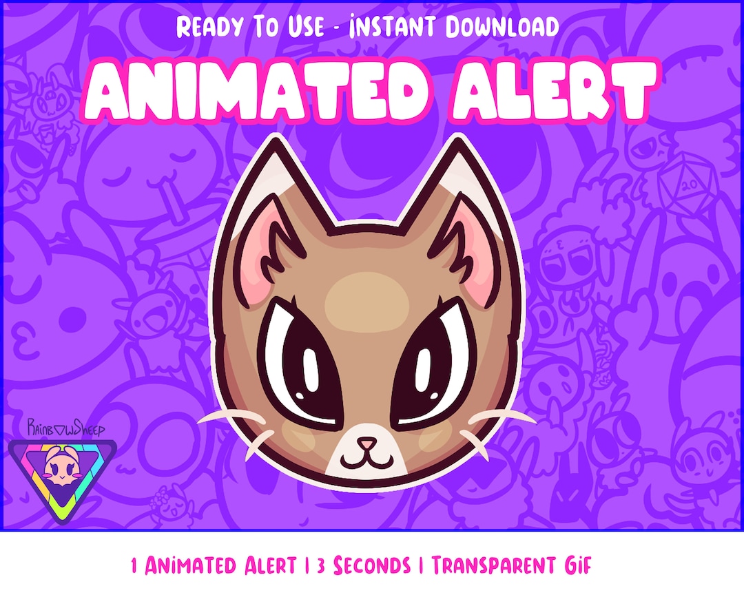 Cat | Animation | Twitch Alert | GIF Animation | Animated Alert ...