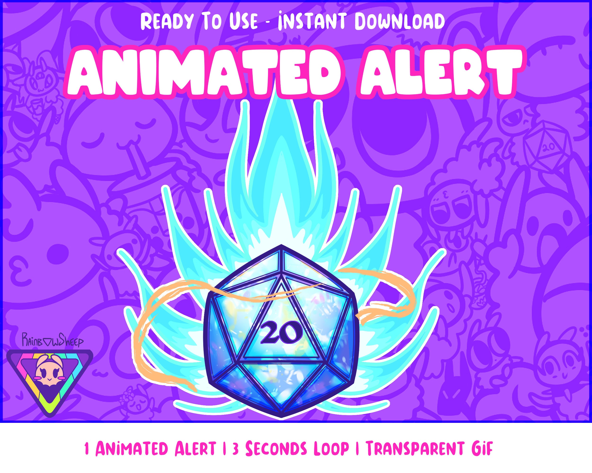 D20 / Animación / Twitch Alert / Animación GIF / Alerta animada ...