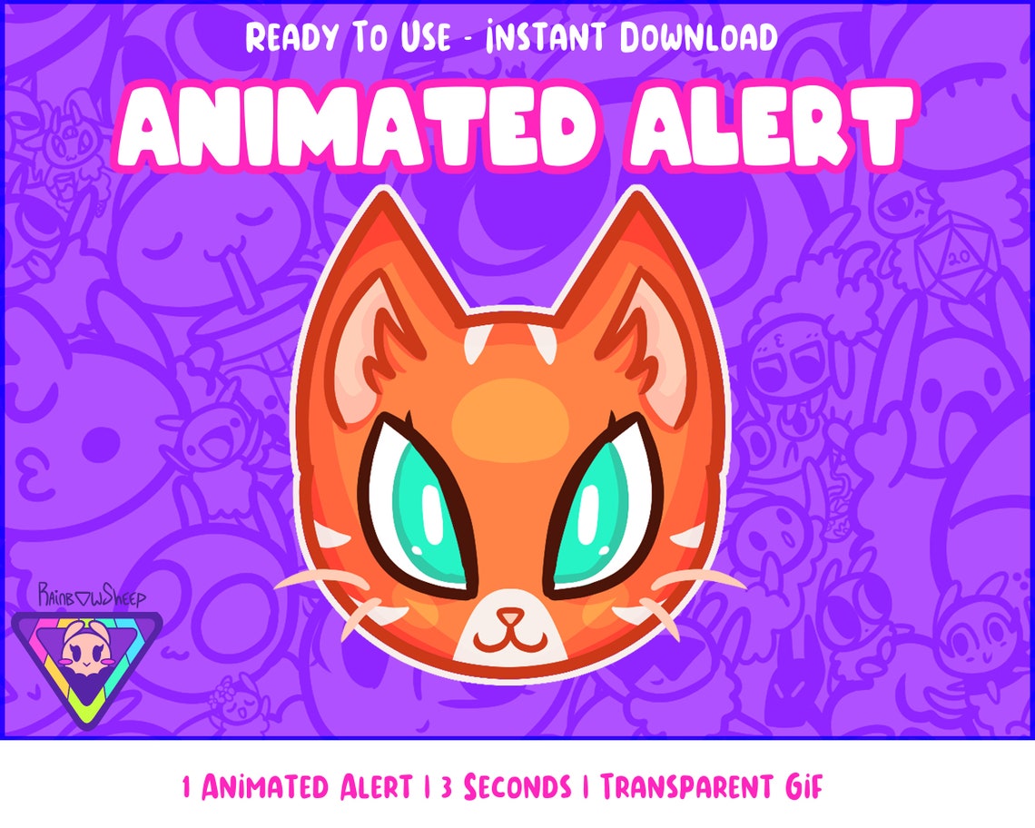 Cat | Animation | Twitch Alert | GIF Animation | Animated Alert ...
