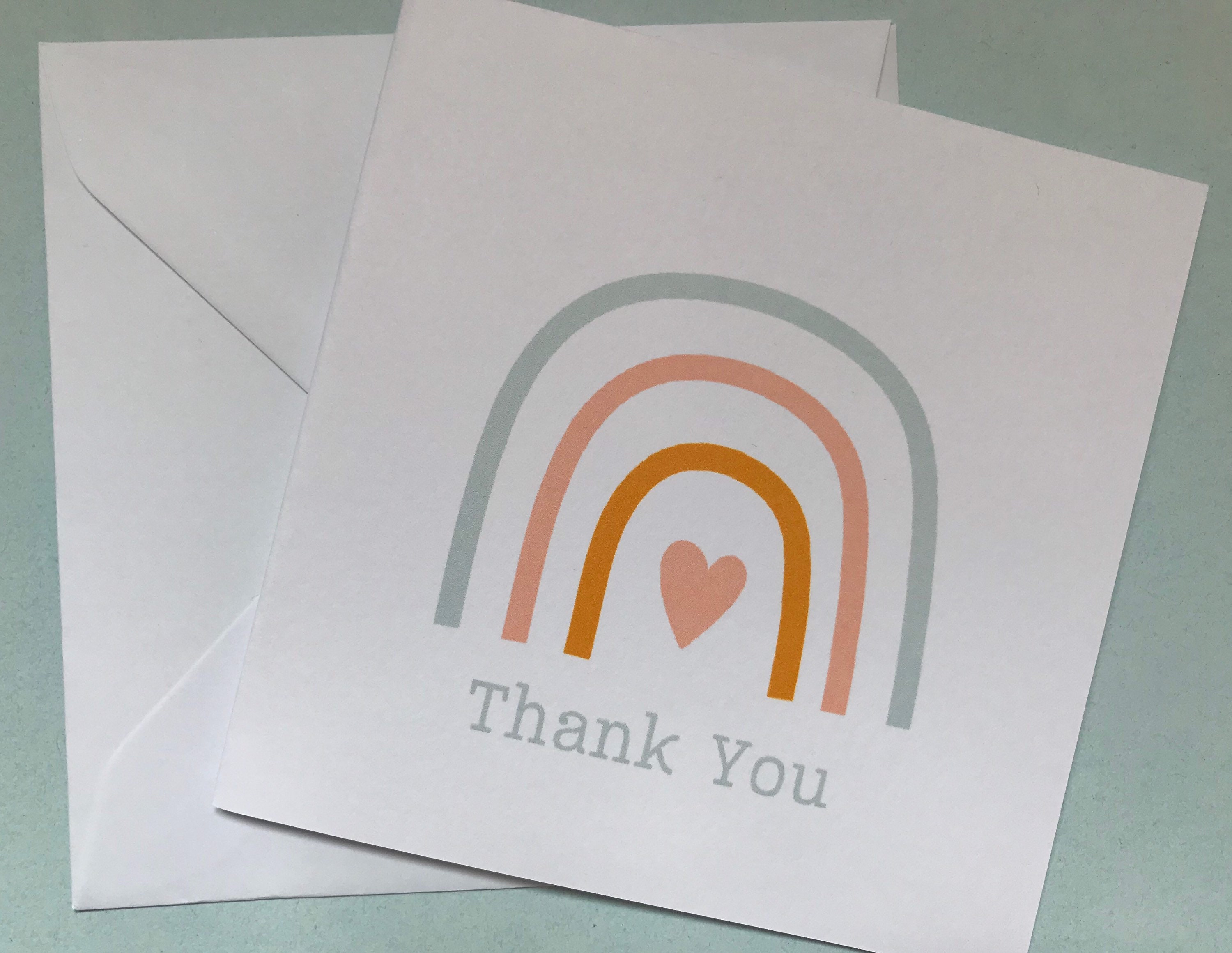 Thank You Card, Rainbow Thank You Card, Rainbow Card - Etsy