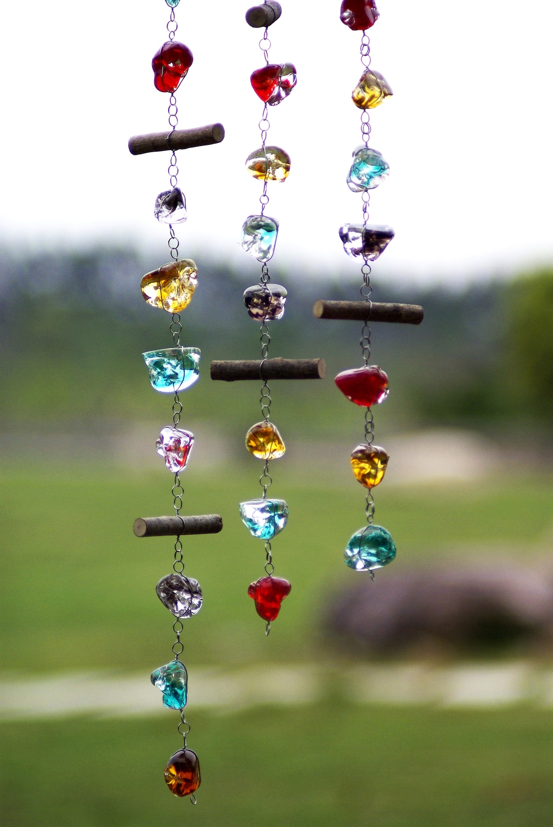 Rain Chains Art Glass Gems Colorful Rainbow Chains - Etsy