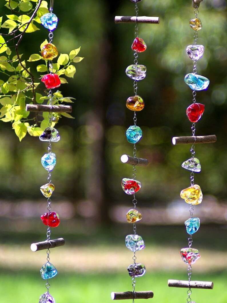 Rain Chains Art Glass Gems Colorful Rainbow Chains - Etsy