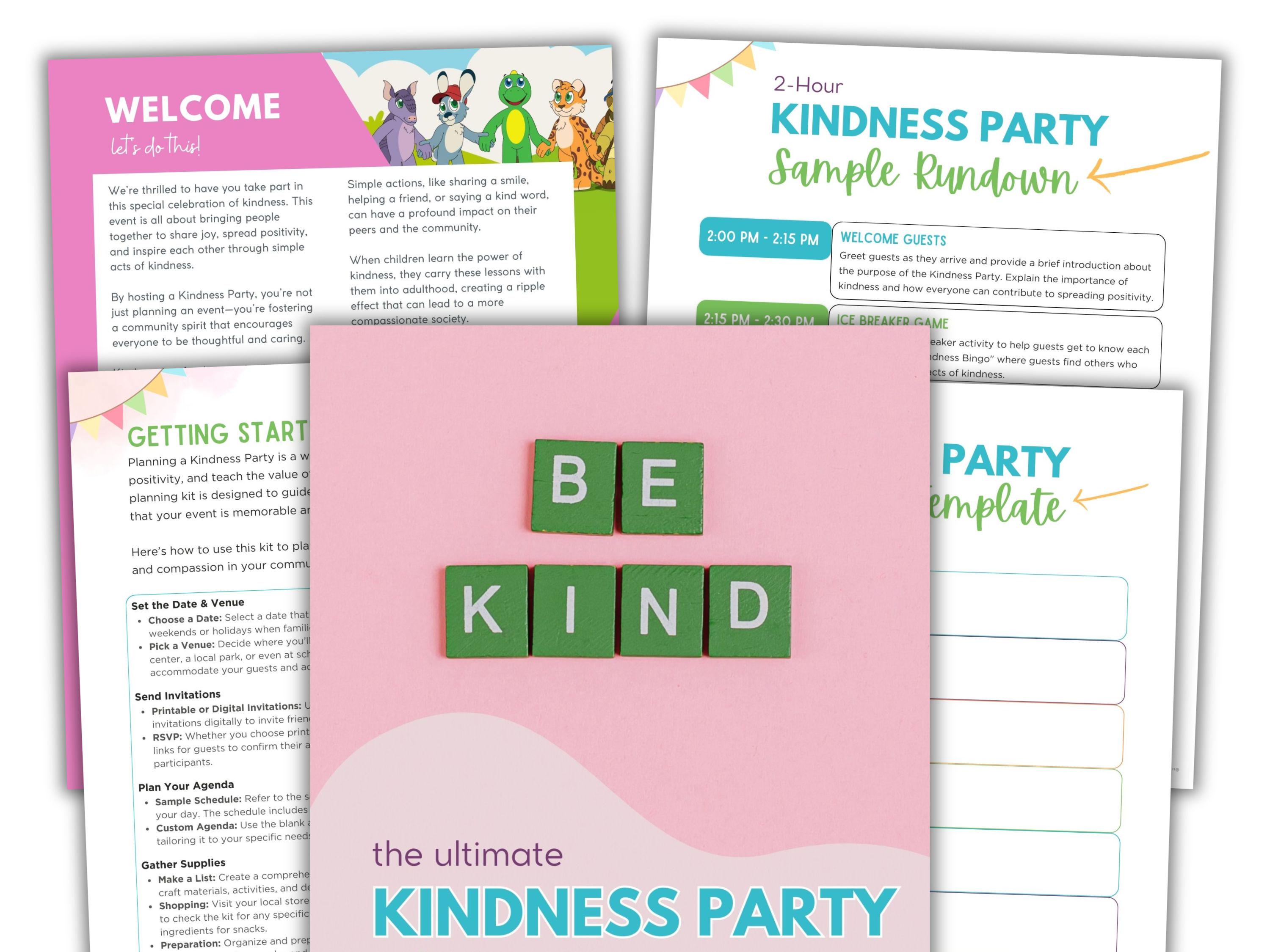 Kindness Party Planning Kit | Printable Games & Decorations (digital ...