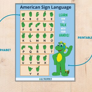 American Sign Language Poster, ASL, English Alphabet Poster ...