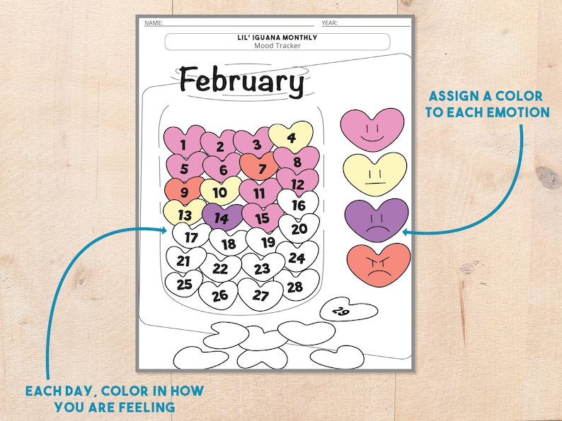 Monthly Mood Tracker Bundle, Kid Friendly Journal (PDF Printable) - Etsy