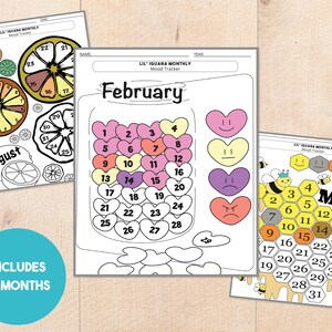 Mood Tracker Bundle Pack Printable, Monthly Mood Tracker, Kid Friendly ...