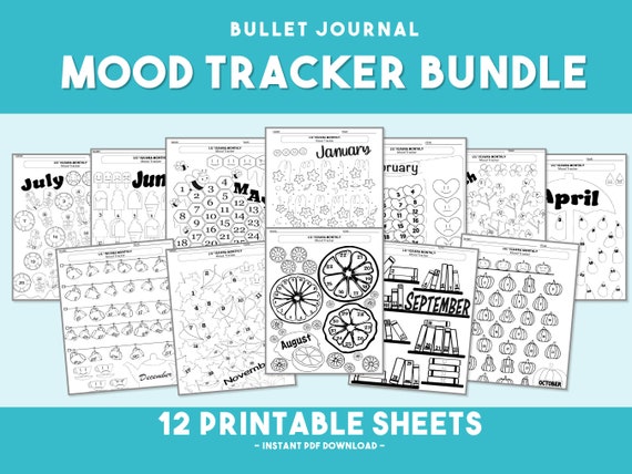 Mood Tracker Bundle Pack Printable Monthly Mood Tracker Kid - Etsy