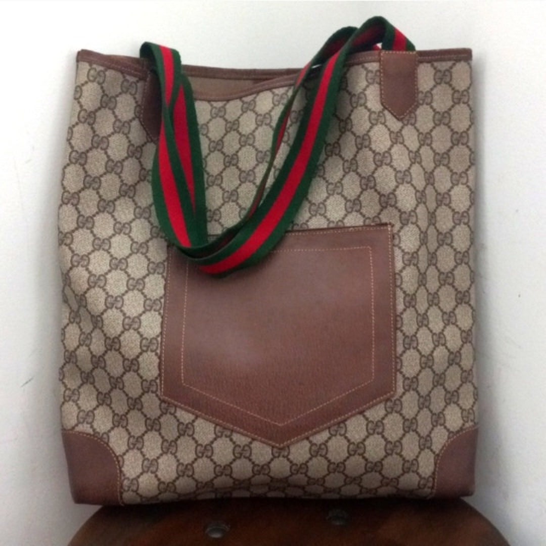 Authentic Vintage Gucci GG Monogram Supreme Sherry Web Ophidia Shopper ...