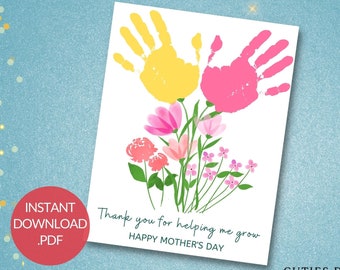 Mother's Day Printable, Handprint Art Craft, Baby Toddlers Kids ...