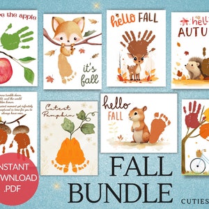 Handprint Art Fall Printable Craft Bundle for Baby Toddler Memory ...