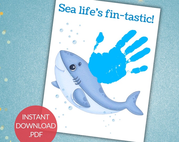 Handprint Fish Craft, Printable Summer Handprint Art, End of School ...