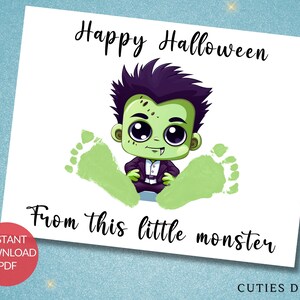 Handprint Art Halloween Printable Craft Pre-school Activity for Baby ...