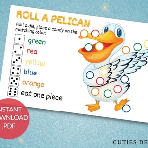 Printable Roll Dice Game, Instant Download Dice Game for Kids and ...