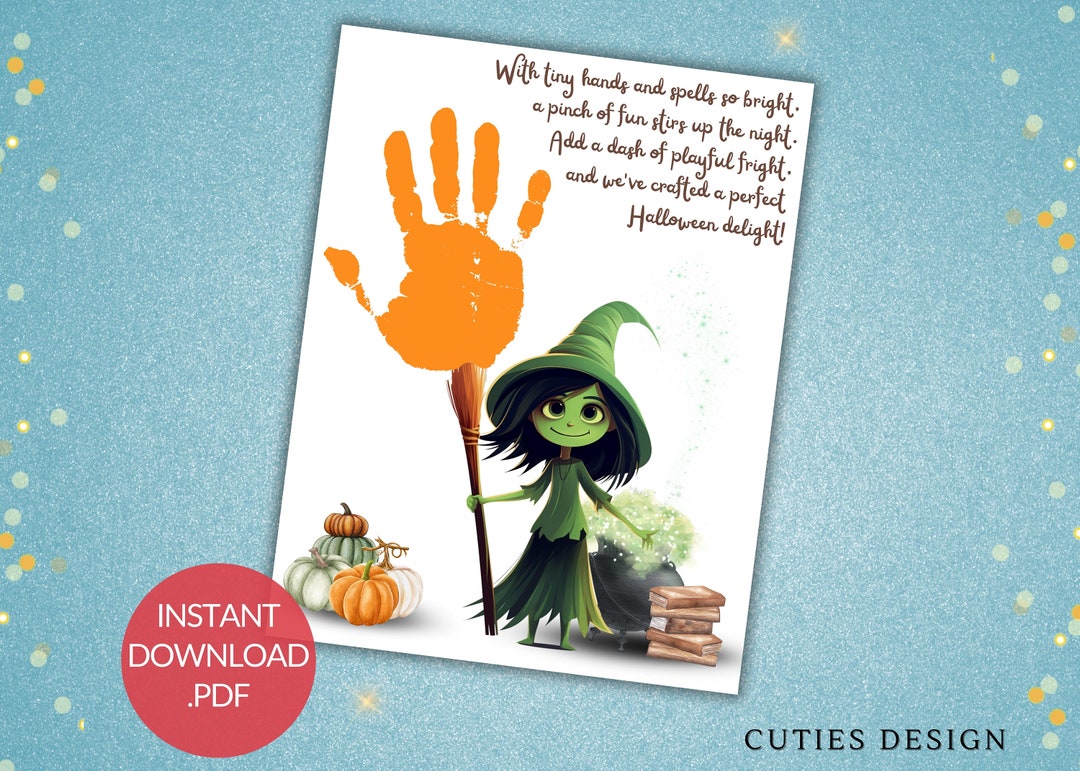 Halloween Handprint Art Printable Craft for Baby Memory Keepsake ...