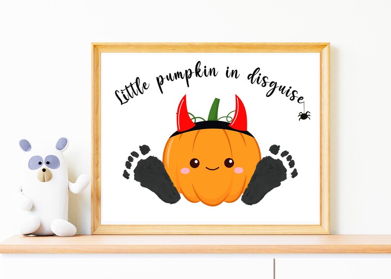 Halloween Printable Craft for Baby Footprint Memory Keepsake Art ...