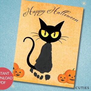 Halloween Printable Craft for Baby Footprint Keepsake Art Craft Teacher ...