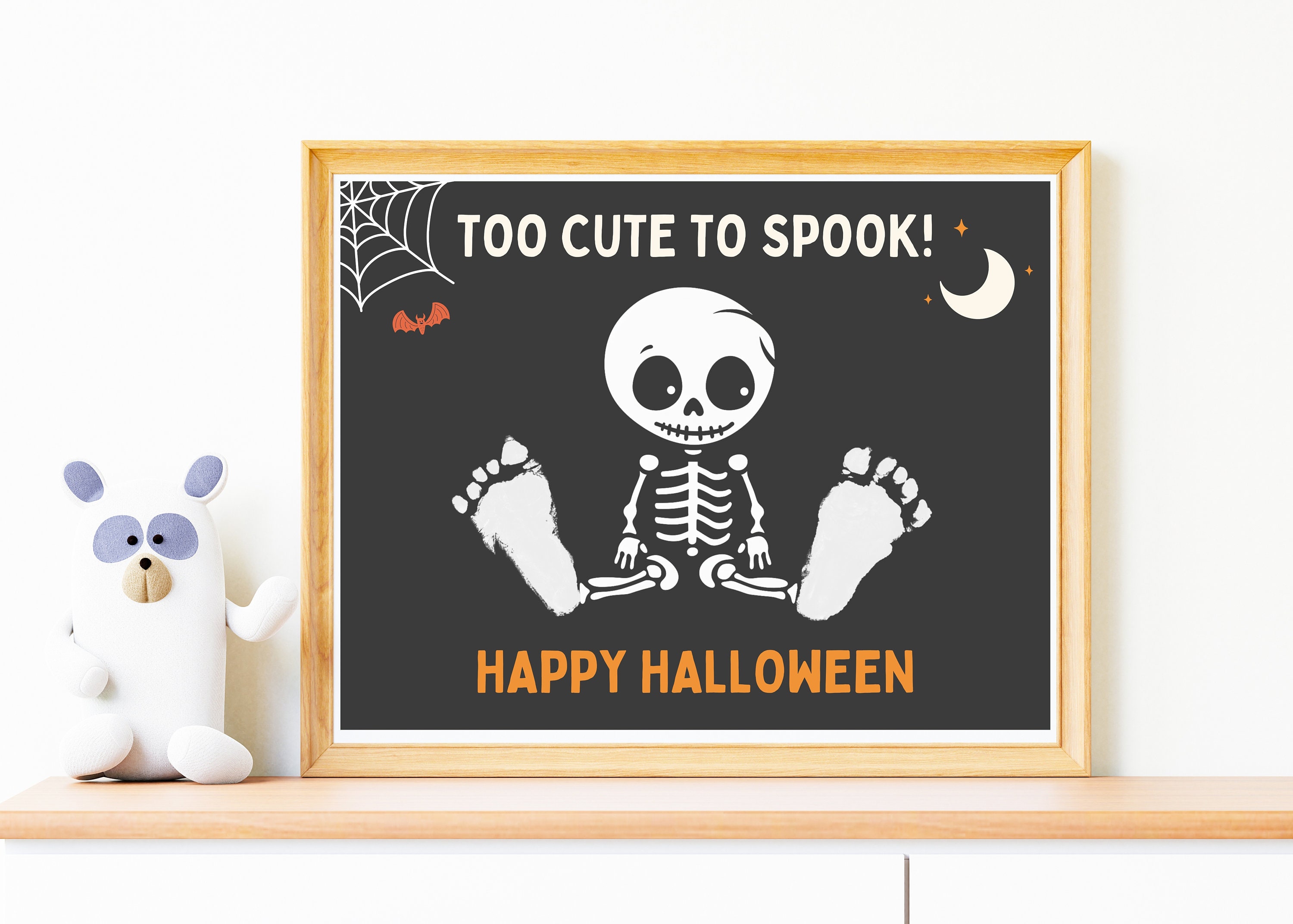 Halloween Gift Printable Craft for Baby Skeleton Footprint Memory ...