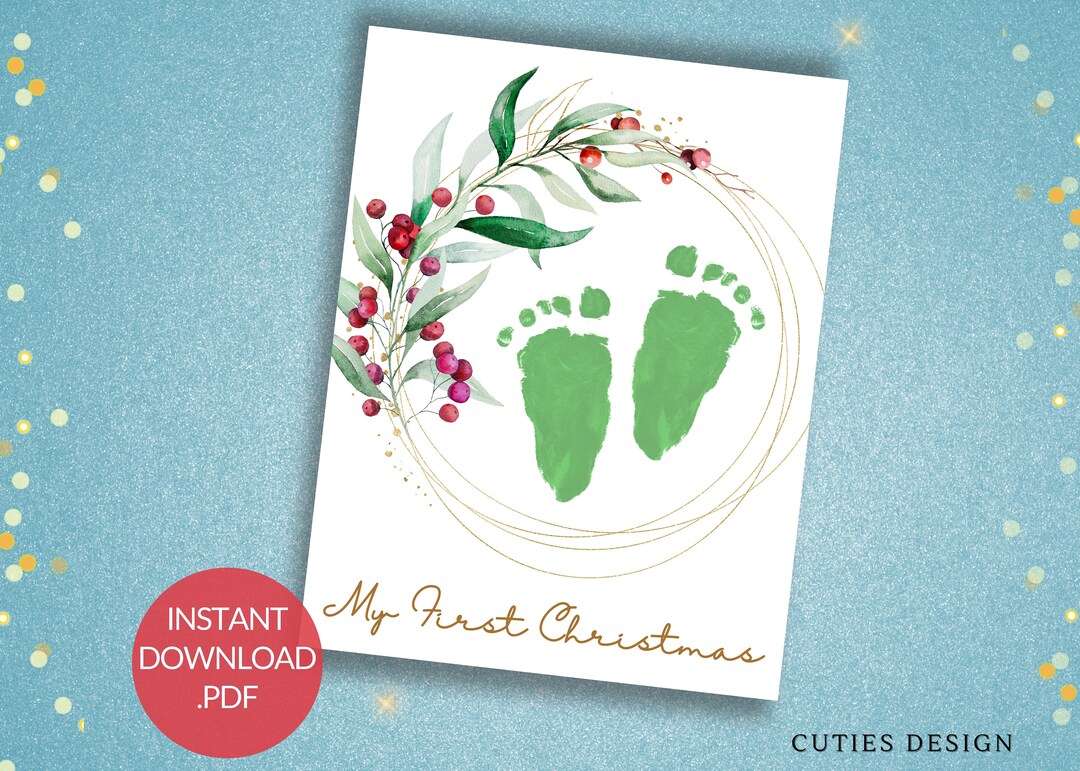 My First Christmas Footprint Art Craft Infant First Christmas Memory ...
