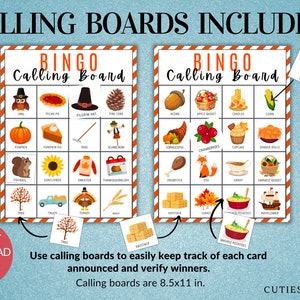 Thanksgiving BINGO 120 Printable Cards Thanksgiving Games for Kids ...