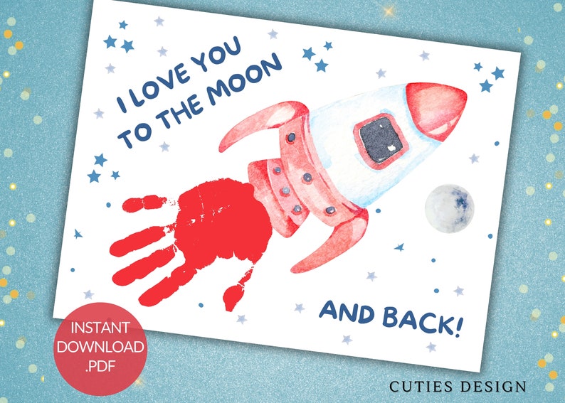 Handprint Printable Art Craft for Baby Kids Gift for Mom Dad Grandma ...