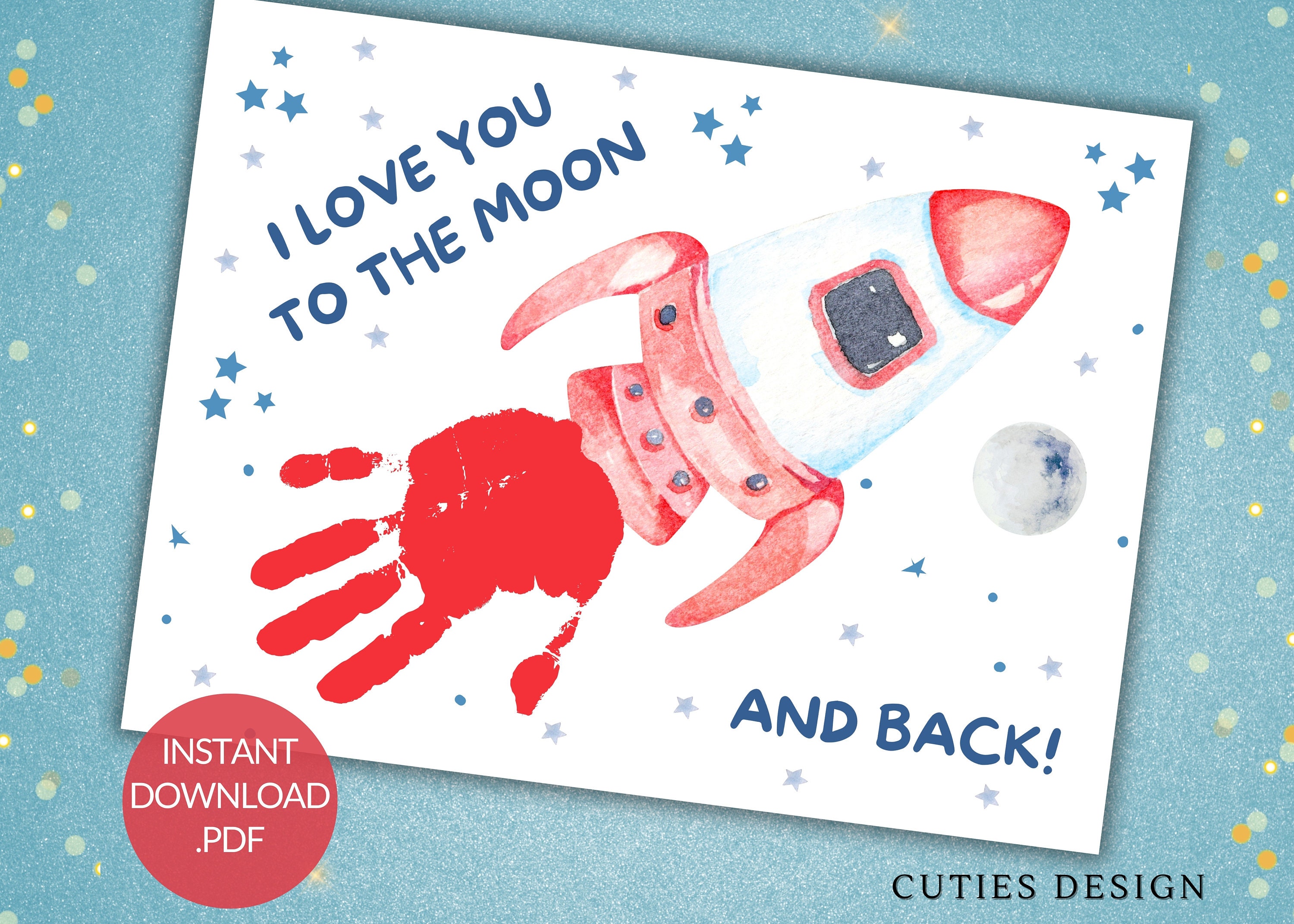 Handprint Printable Art Craft for Baby Kids Gift for Mom Dad Grandma ...