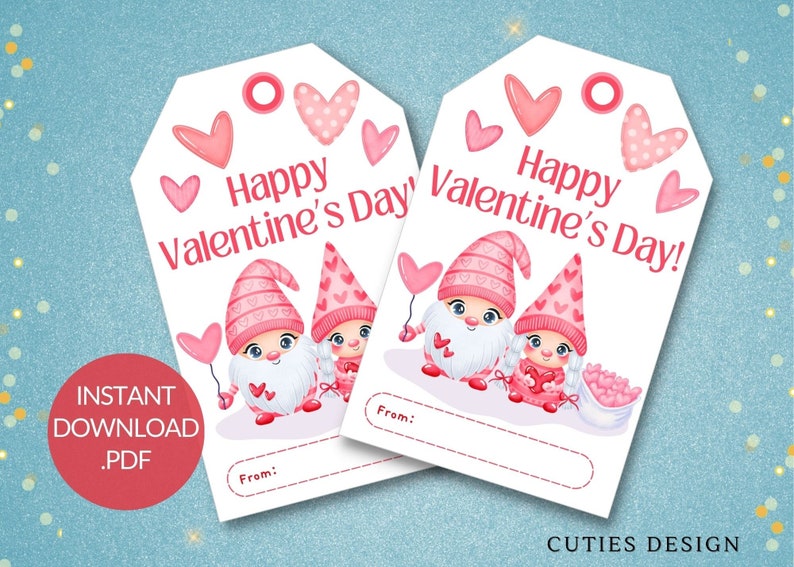 Valentines Day Gift Tags, Printable Valentine's Day Gift Tags, School ...