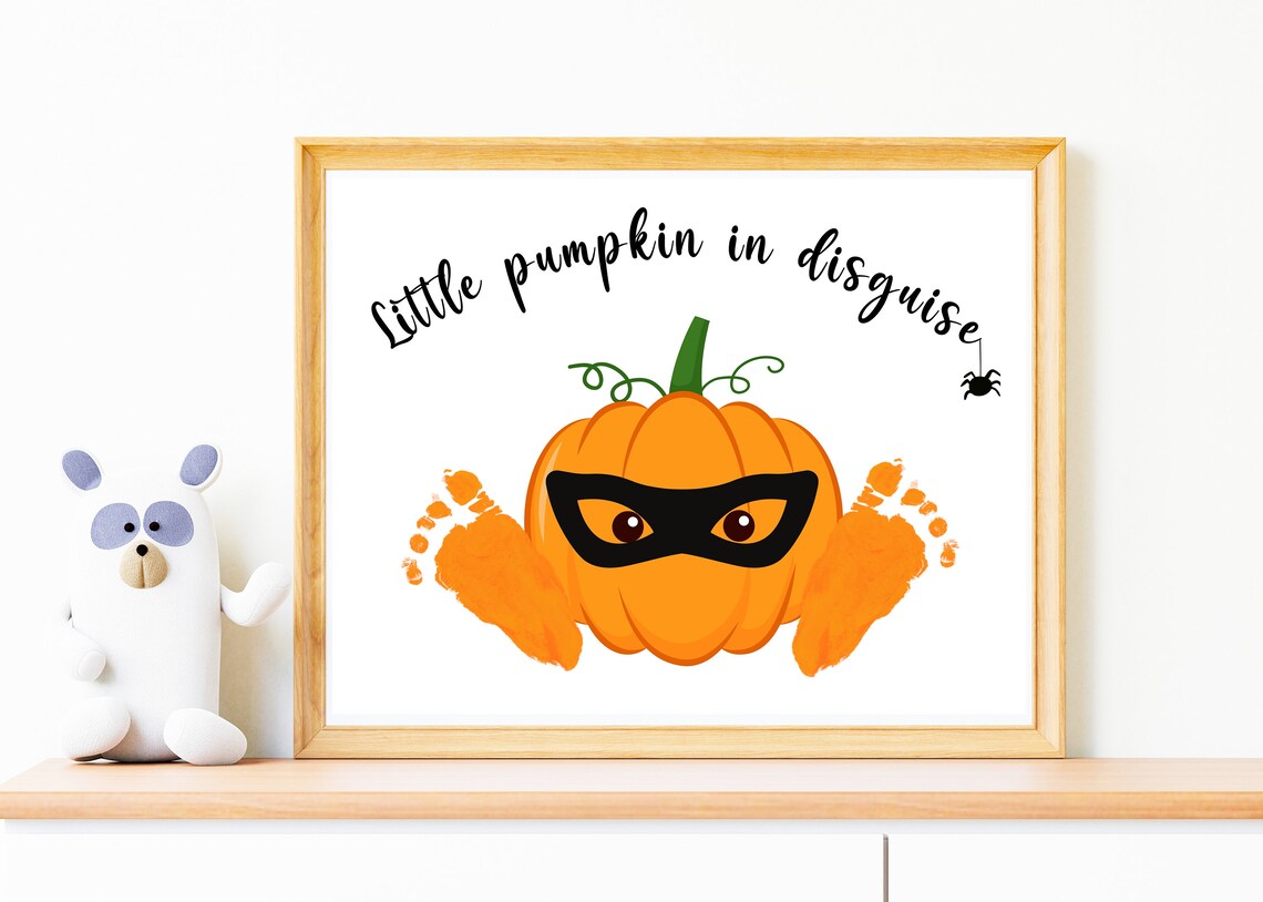 Halloween Printable Craft for Baby Footprint Memory Keepsake Art ...