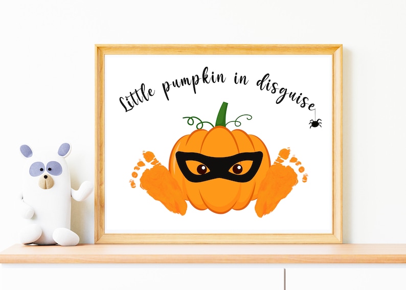 Halloween Printable Craft for Baby Footprint Memory Keepsake Art ...