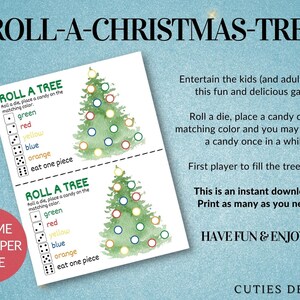 Roll a Christmas Tree Game, Instant Download Christmas Game for Kids ...