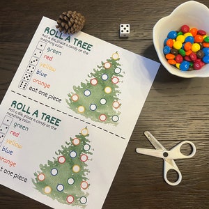 Roll a Christmas Tree Game, Instant Download Christmas Game for Kids ...