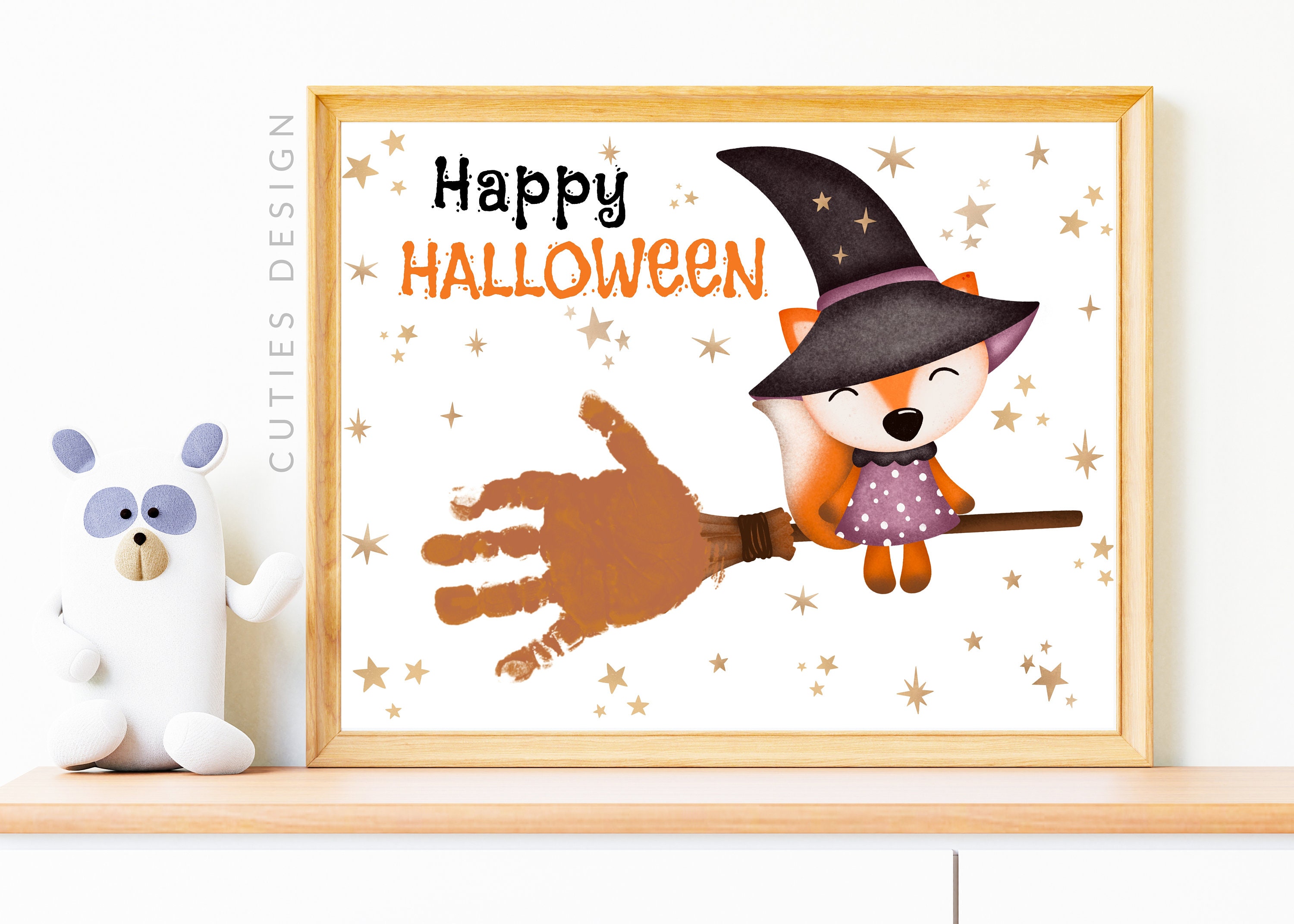 Halloween Handprint Footprint Art Craft Bundle for Kids Toddler Memory ...