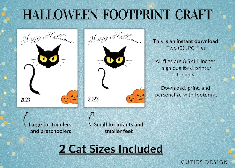 Halloween Printable Craft for Baby Footprint Keepsake Art Craft Teacher ...