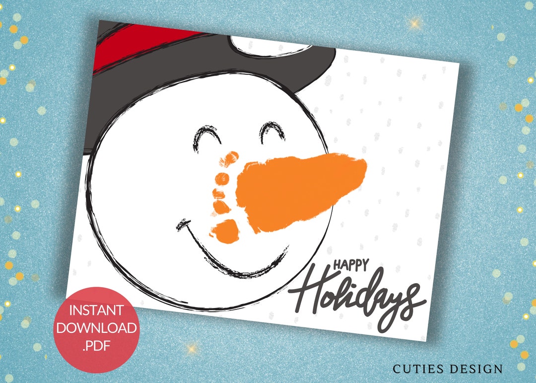 Christmas Snowman Footprint Art DIY Craft Kids Holiday Preschool ...
