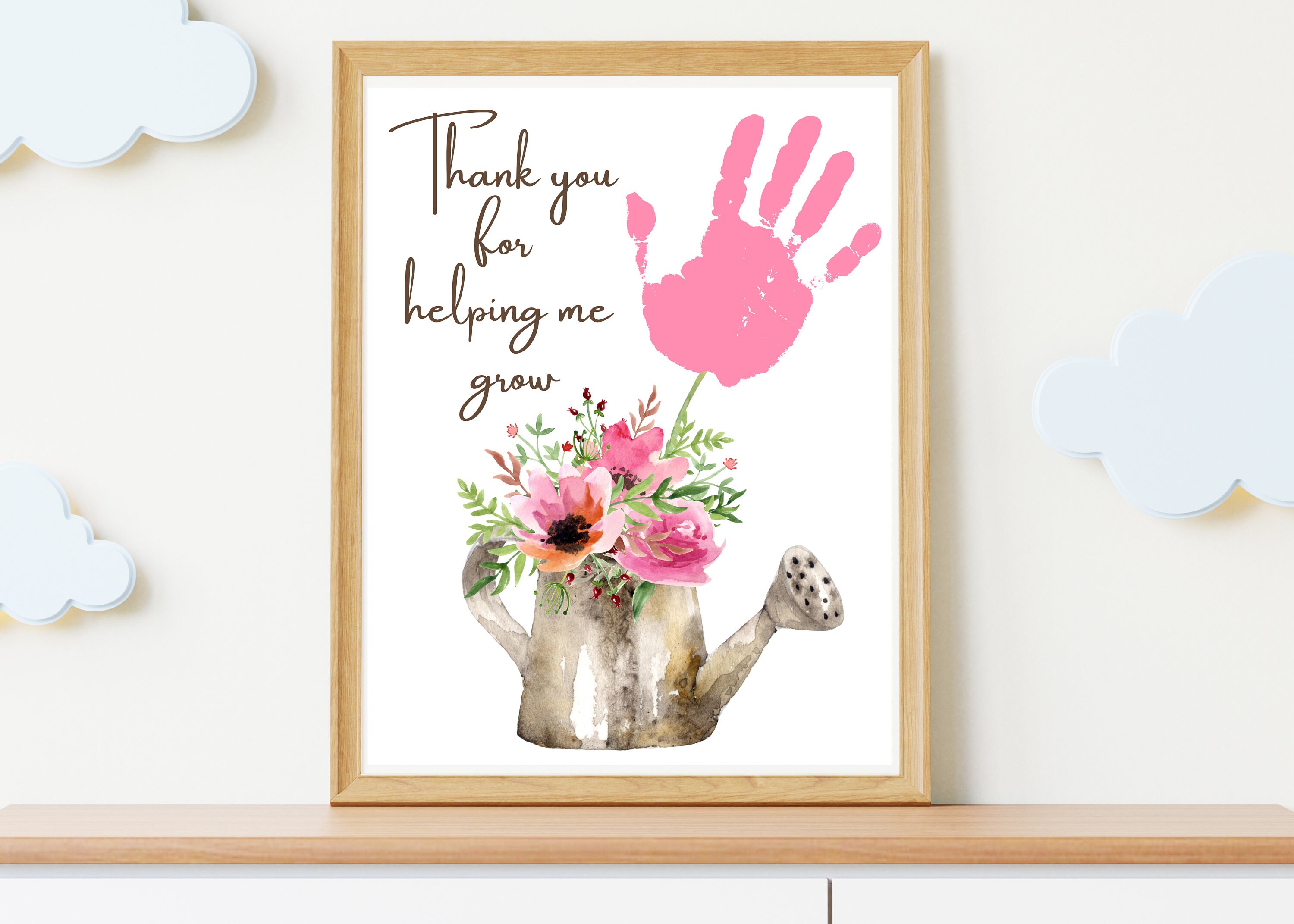 Flower Handprint Art Print Downloads Happy Mothers Day Handprint Poem ...