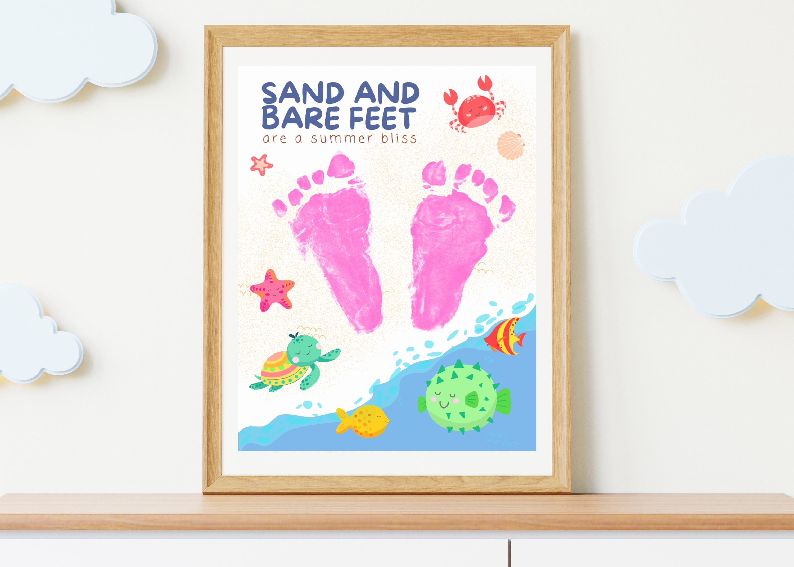 Summer Printable Craft for Baby Toddler Handprint Keepsake Art Craft ...