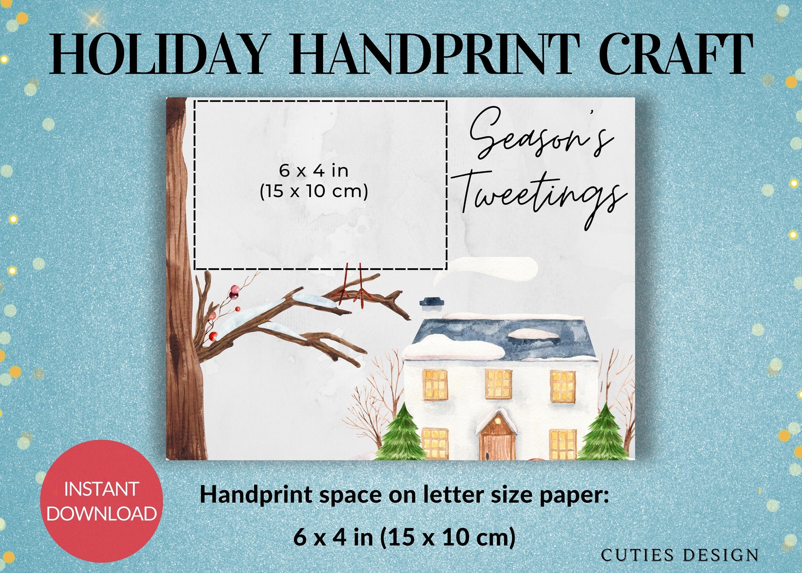 Christmas Handprint Art Personalized Winter Cardinal - Etsy