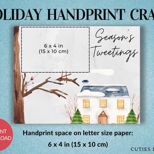 Christmas Handprint Art, Personalized Winter Cardinal Handprint Craft ...