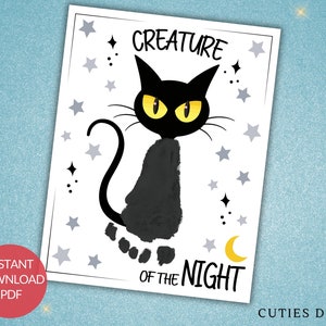 Halloween Printable Craft for Baby Footprint Keepsake Art Craft Teacher ...