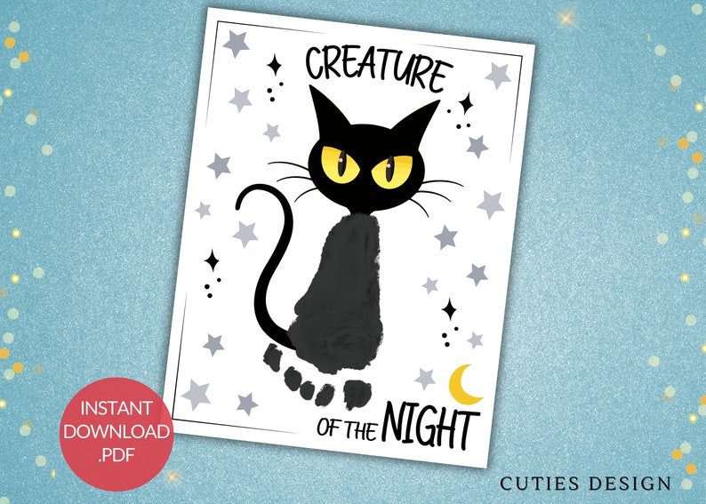 Halloween Printable Craft for Baby Footprint Keepsake Art Craft Teacher ...