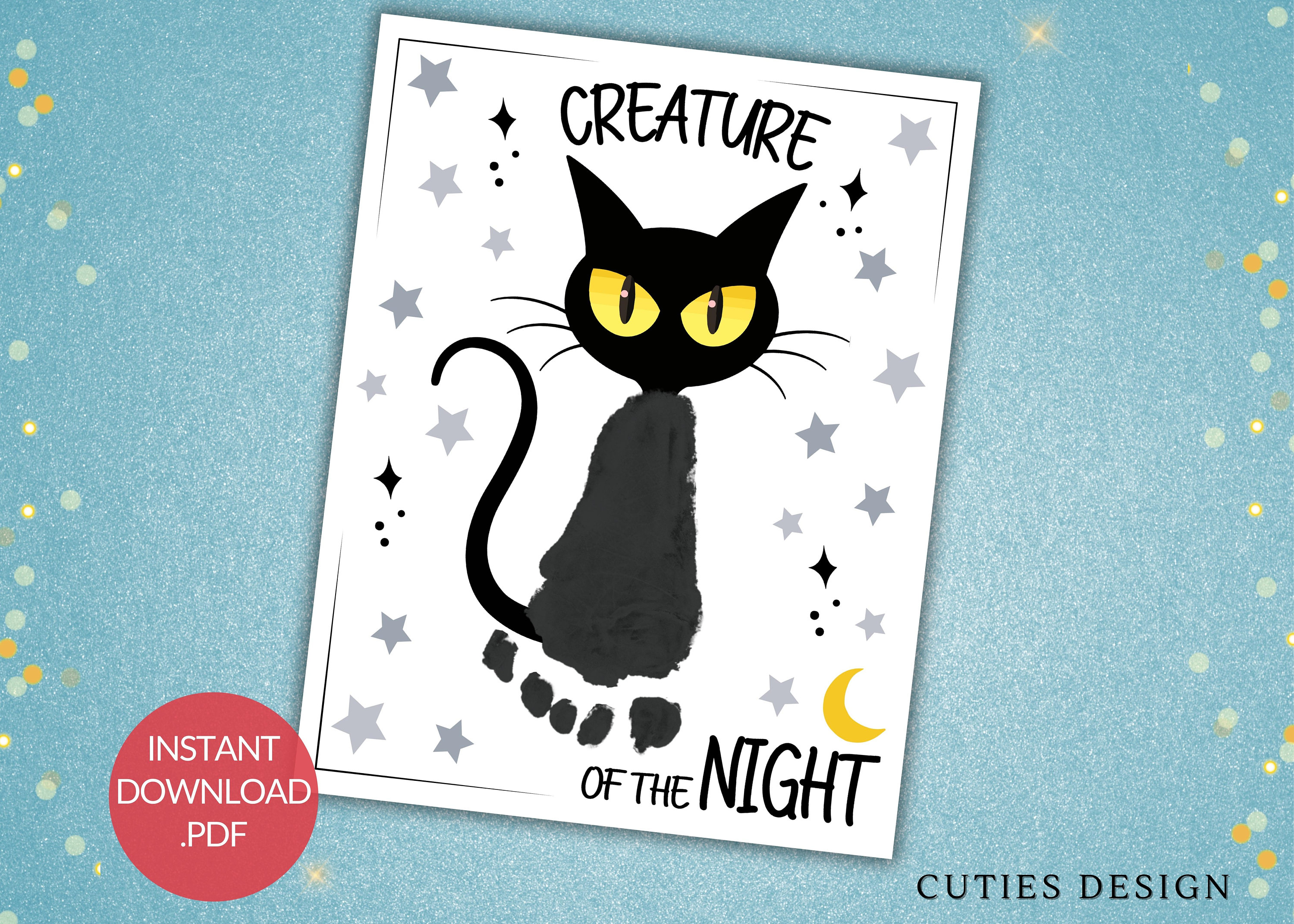 Halloween Printable Craft for Baby Footprint Keepsake Art Craft Teacher ...