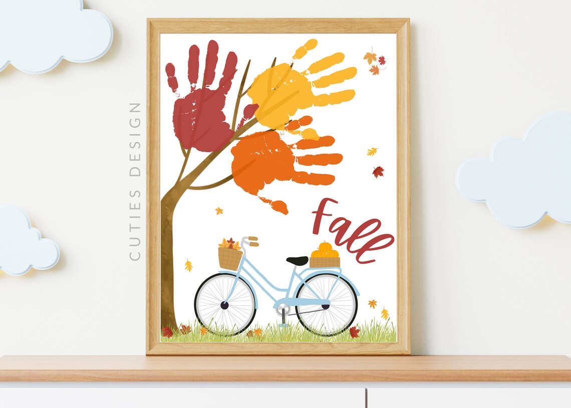 Handprint Art Fall Craft Printable Baby Card Memory Keepsake Art Kids ...