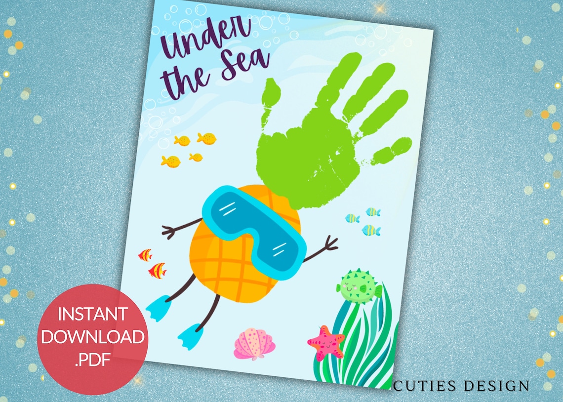 Under the Sea Printable Craft for Baby Handprint Keepsake Art Craft ...