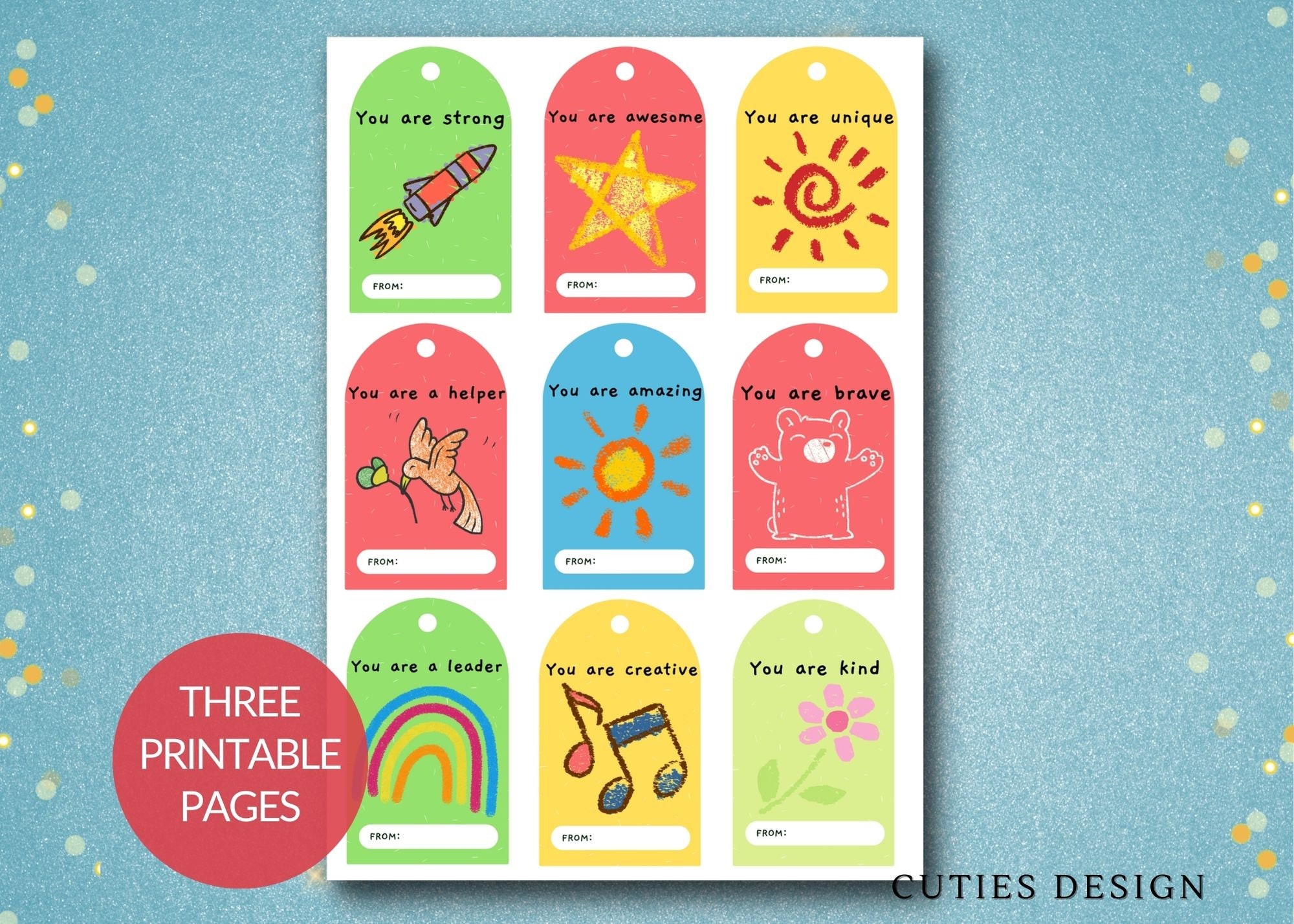 Kids Positive Affirmation Tags Printable Valentines Kids - Etsy