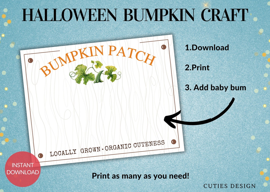 Bumpkin Patch Craft Printable Baby Bottom Print First Halloween Memory ...